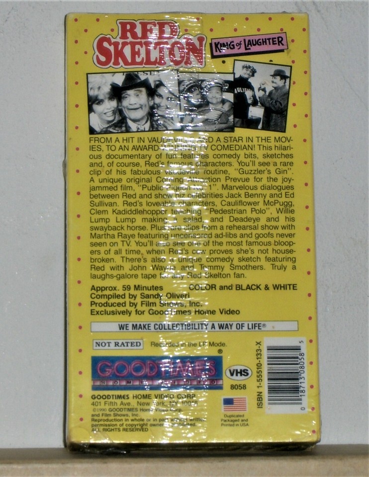 Red Skeleton - King of Laughter - 1990 VHS Video Tape - New Still ...