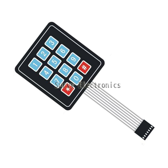 5pcs 3x4 12 Key Matrix Membrane Switch Keypad Keyboard Super Slim ...