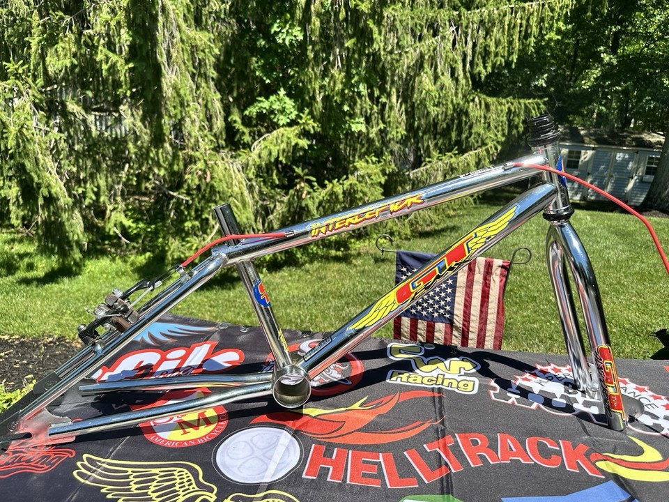 1995 GT Interceptor Bmx 20” Frame & Fork Cr-Mo Old School BMX W/Headset ...