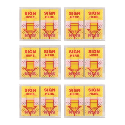 300 Piece Sign Here Stickers with Dispenser Arrows Flag, 1 Inch (Yellow ...