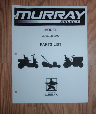 MURRAY MODEL 465603x92A TRACTOR ILLUSTRATED PARTS LIST | eBay