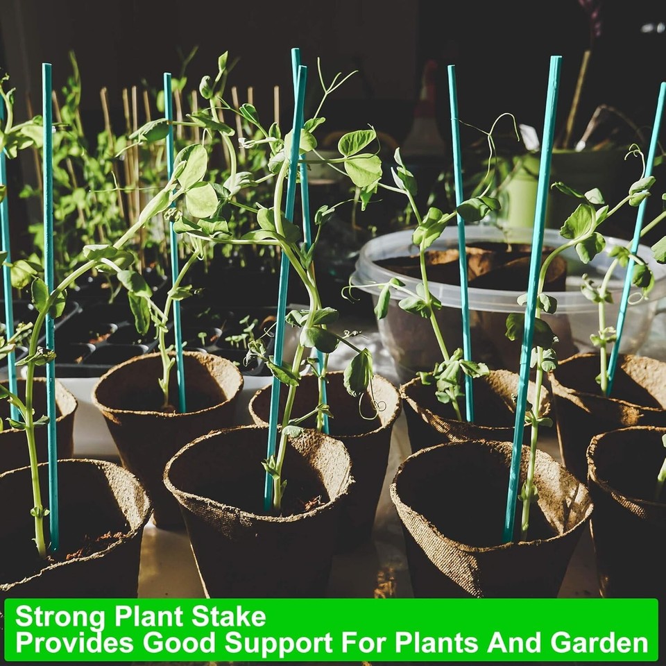 18” Wood Plant Stakes Garden Tomato Sticks & Supports for Potted Plants ...