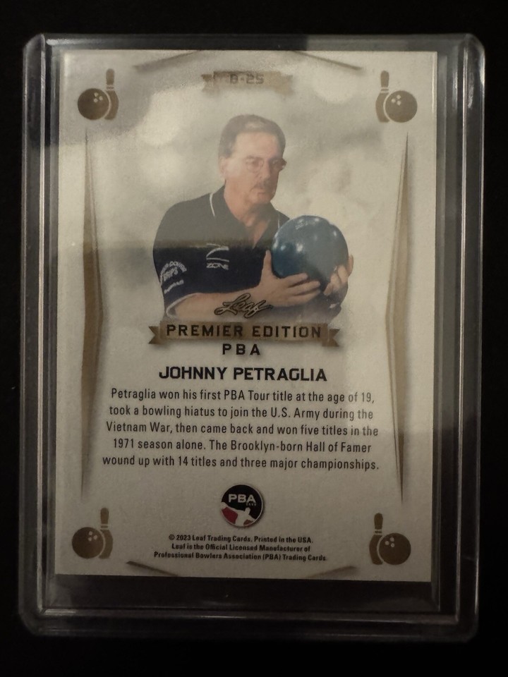 2023 Leaf PBA JOHNNY PETRAGLIA Blue Foil 1/15 RARE! | eBay