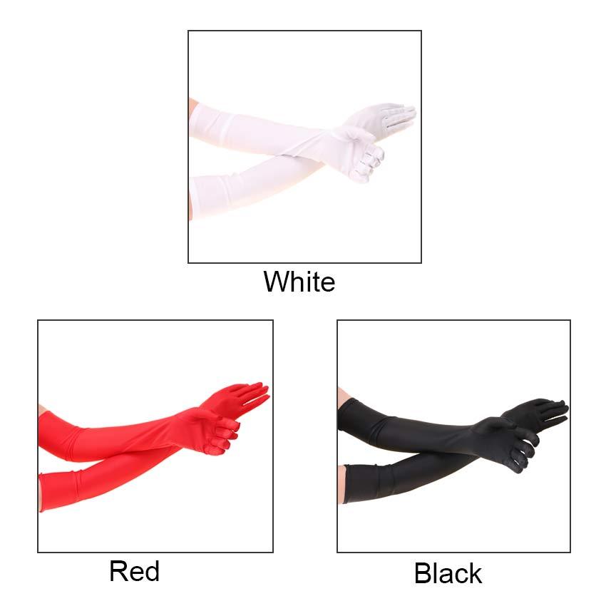 1 Pair Long Finger Elbow Sun Protection Gloves Opera Evening Party Prom ...