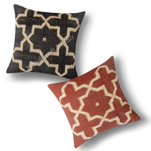 Decorative Back Rest Pillowcase set 2 Central Room Wool Jute Cushion ...
