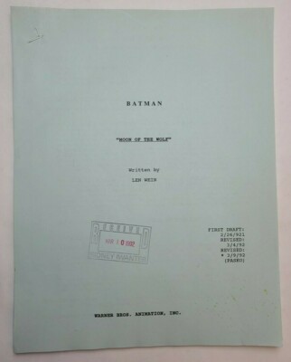 BATMAN: THE ANIMATED SERIES / Len Wein 1992 TV Series Script "Moon of ...