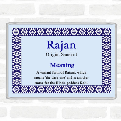 Rajan Name Meaning Jumbo Fridge Magnet Blue | eBay UK