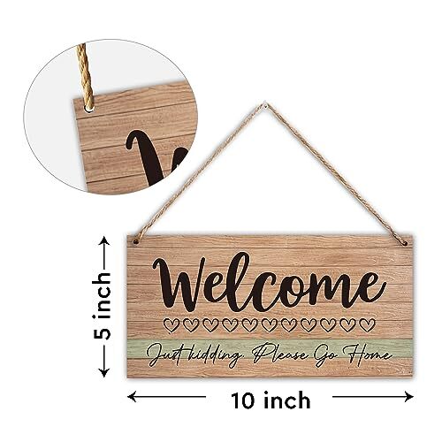 Wood Hanging Decor Sign Welcome Go Home Rustic Wood Front Door Plaque ...