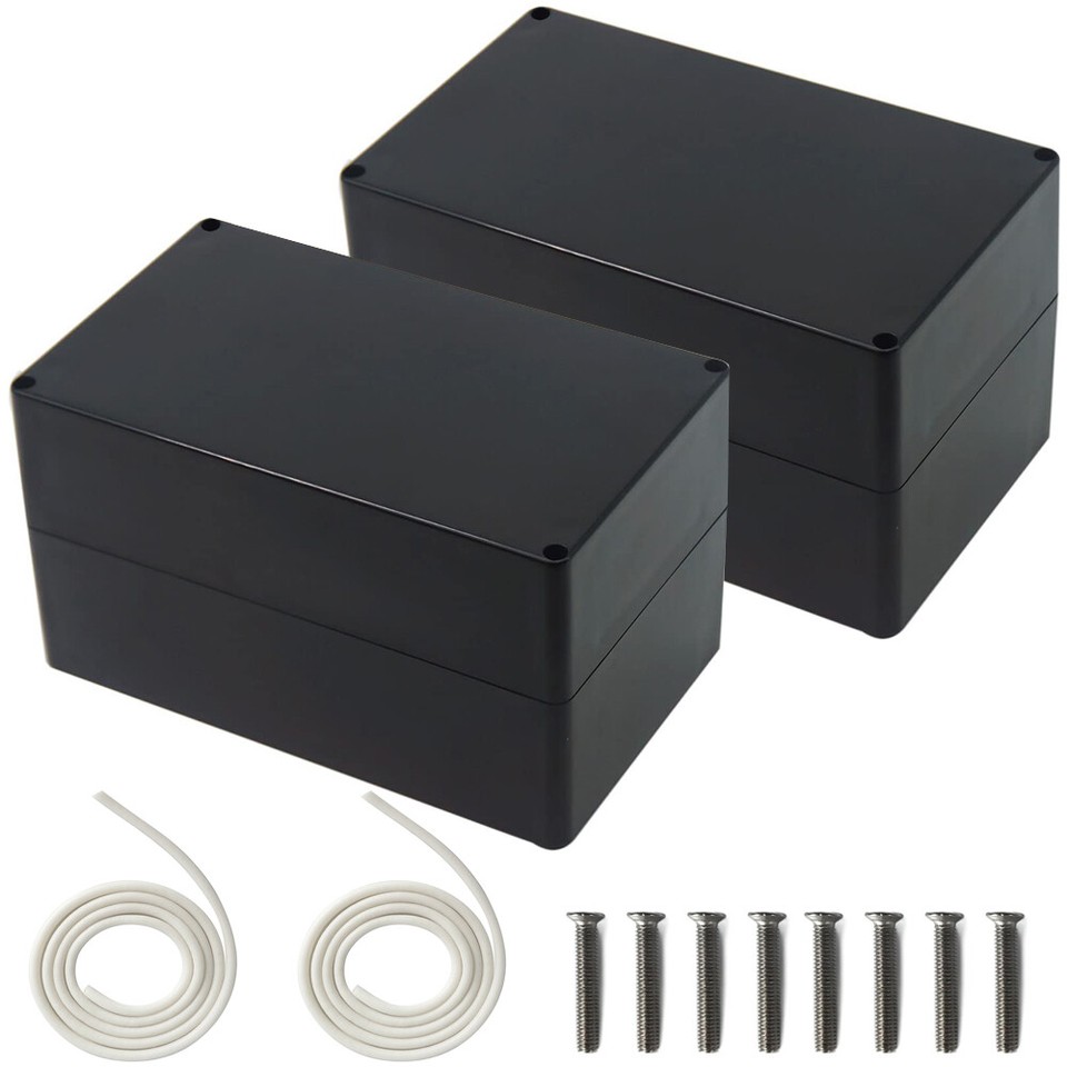 2x Electrical Boxes IP67 ABS Plastic DIY Project Enclosure Waterproof ...