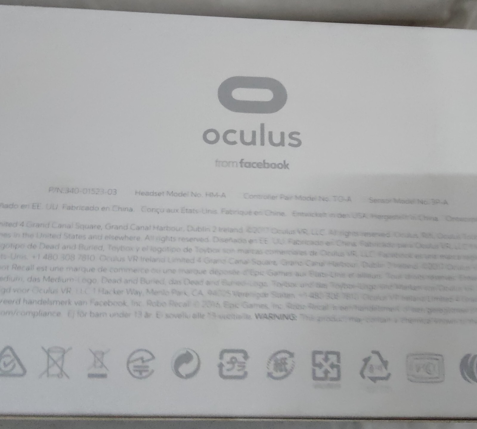 Oculus Rift + Touch Virtual Reality System OPN: 301-00095-01 | eBay
