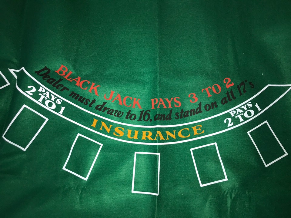 Blackjack Layout Professional Casino Table Felt Green High Quality 36 ...