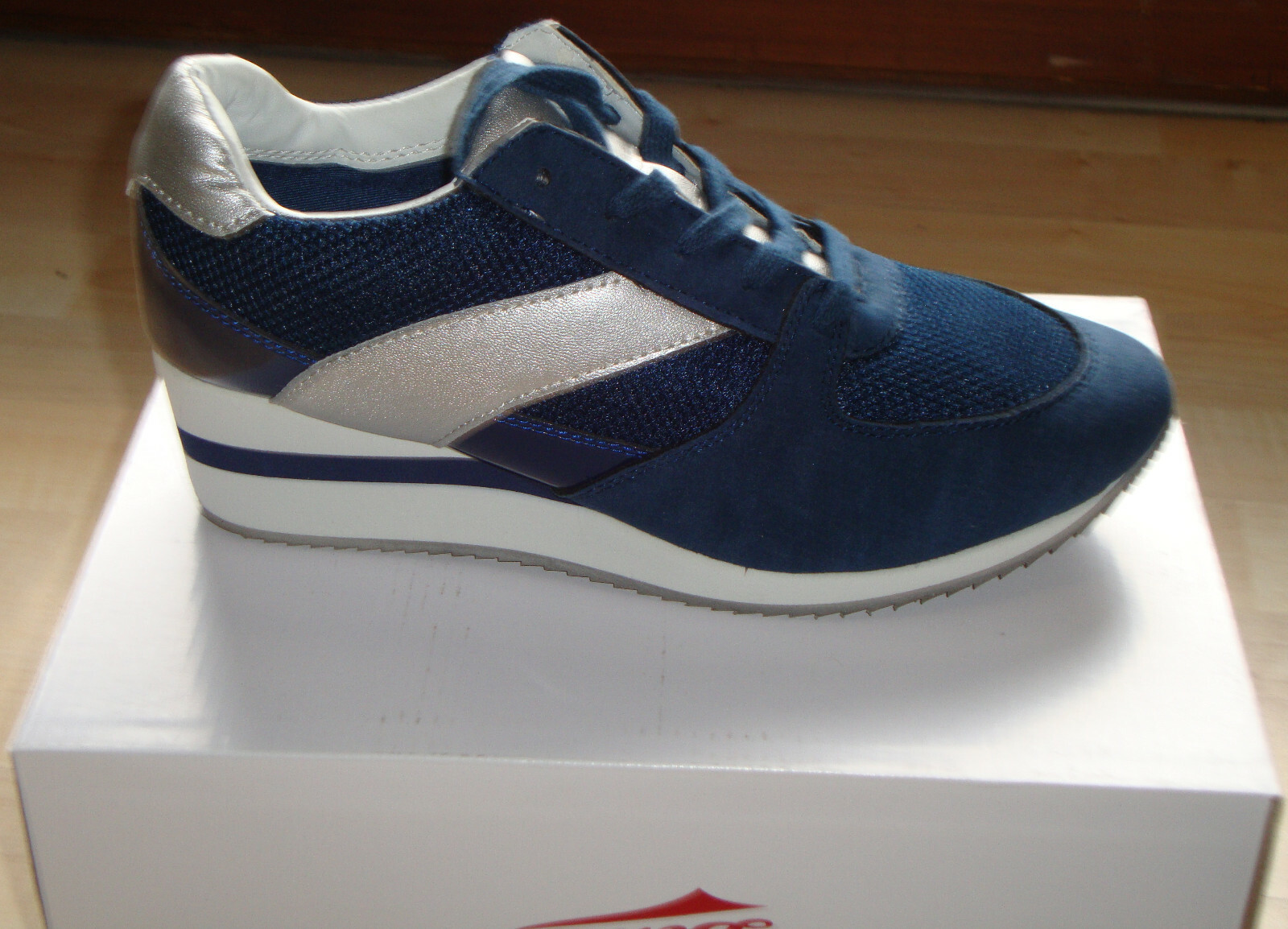 Peckott Denim Gr. 39 Schnürer Navy 90Z0302A, Blau, Turnschuh mit Absatz ...