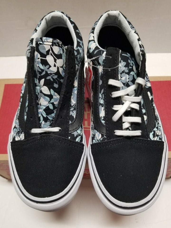 Vans Old Skool Floral Black White Blue Flowers Women's Sz 5 NEW ...