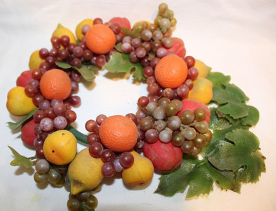 Awesome Vintage Realistic Fruit Candle Ring Wreath 8" Diameter | eBay