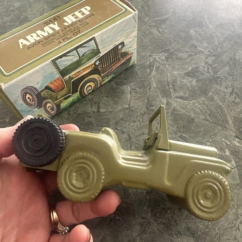 Vintage AVON Army Jeep, Spicy After Shave and Box. Full of After Shave ...