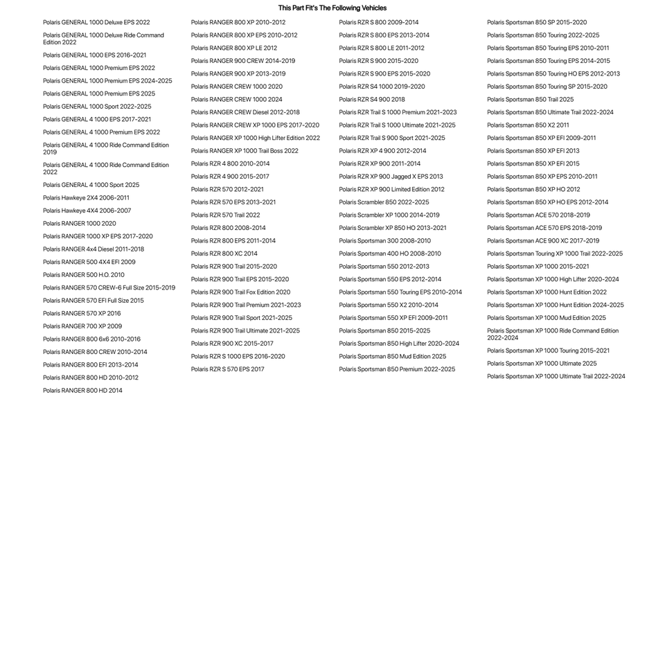 Tusk Ball Joint Kit For POLARIS RZR 900 Trail Sport 2021-2023 | eBay