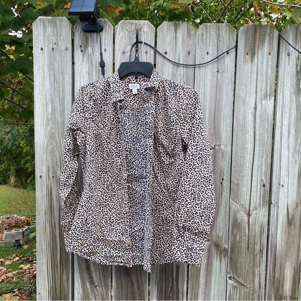 J. Crew Animal Print Shirt - Black and Tan | eBay UK