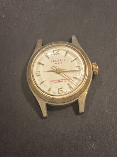 G38 Lucerno Manual Wind Up Vintage Watch Head Parts Repair Restoration ...