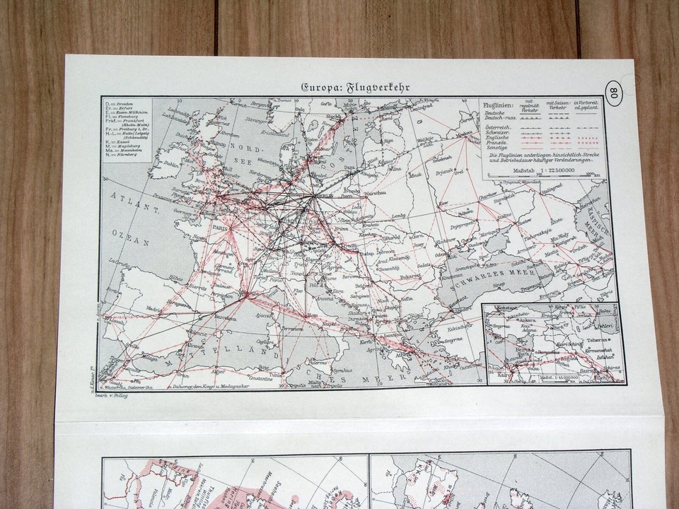 1937 VINTAGE LIGUISTIC MAP OF EUROPE LANGUAGES GERMANY POLAND VOLGA ...