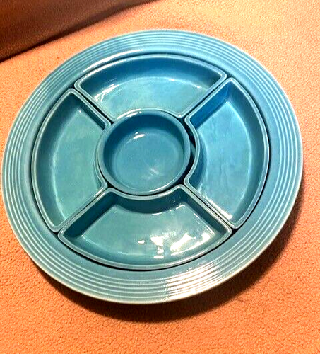 Vintage Fiestaware Six 6 Piece Relish Tray Turquoise Circa 1936-1942 ...