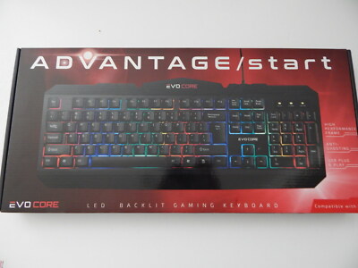 Evo Core Advantage Start LED Backlight Gaming Keyboard Black New | eBay