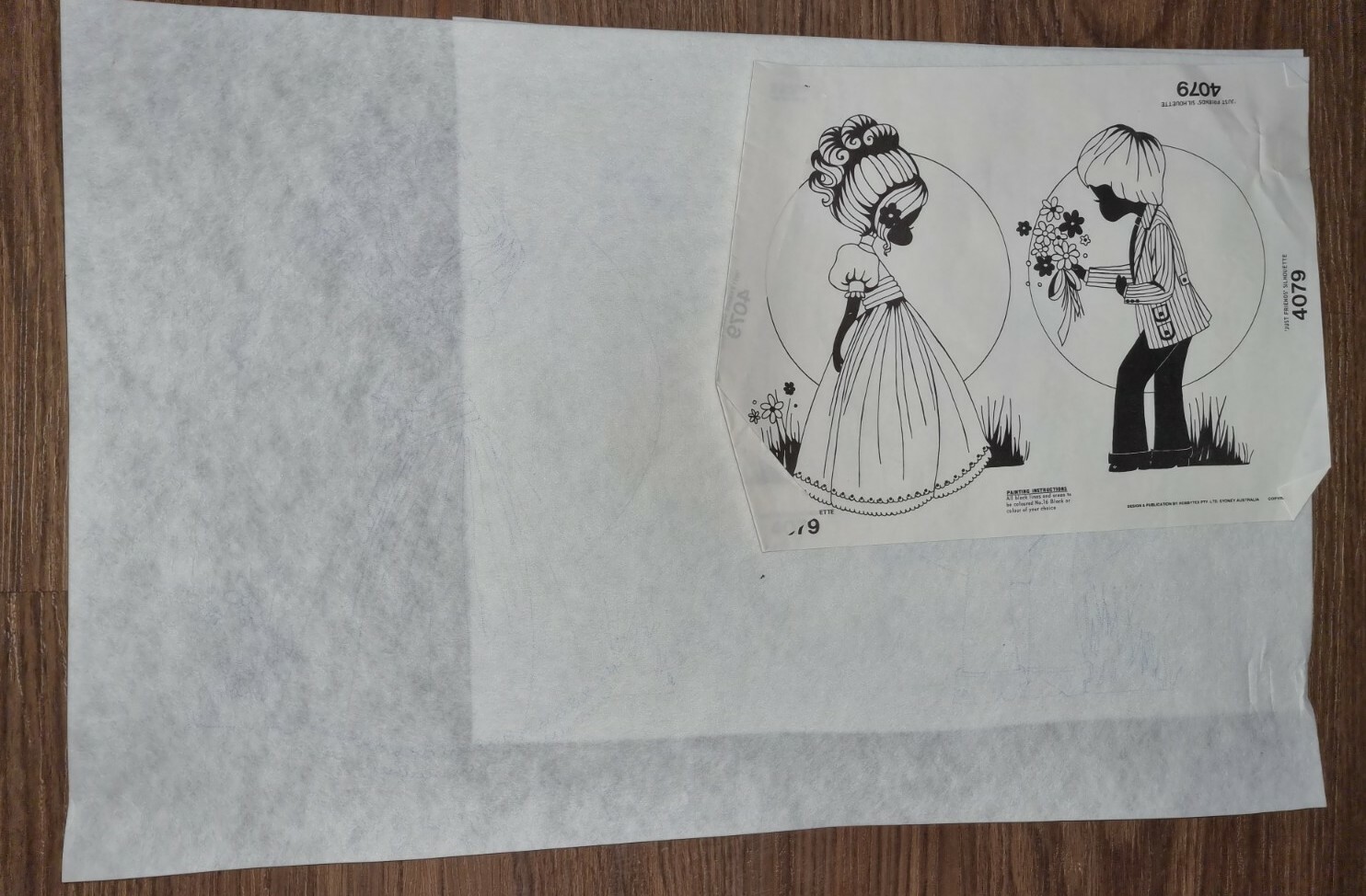 2 piece 'Just Friends Silhouette' #4079 Vintage Hobbytex Pre-Shaded ...