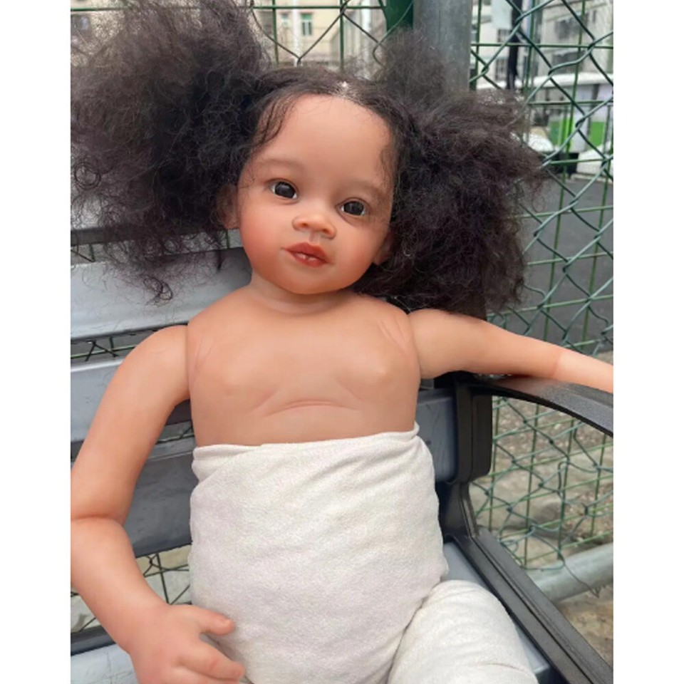 30" Reborn Baby Doll Painted Kit Toddler Girl Hand-Rooted Hair DIY Xmas ...