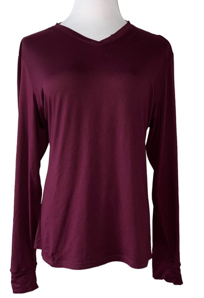 Cuddl Duds Chill Chasers Stretch Microfiber Long Sleeve V-Neck Top ...