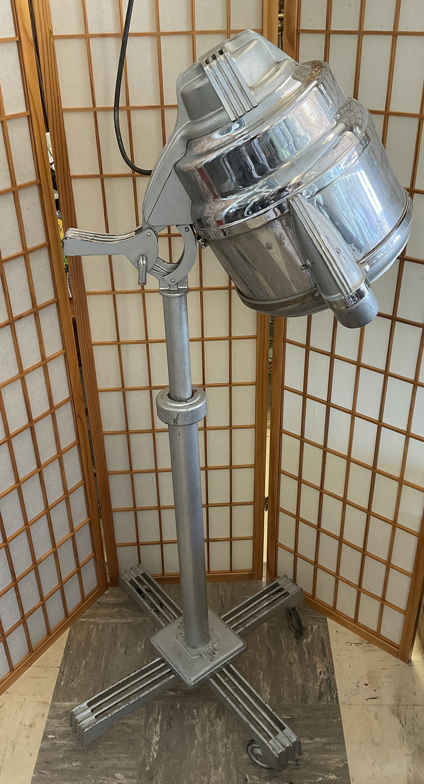 1930s Art Deco Antique Martin Turbinator salon standing chrome hair ...