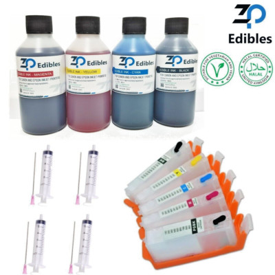 Edible Ink Cartridge Set Canon TS705a - Refillable PGI 580/CLI 581 XL ...