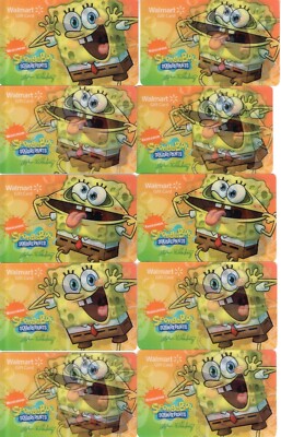 SpongeBob Square Pants LENTICULAR 2008 WALMART GIFT CARD Stephen ...