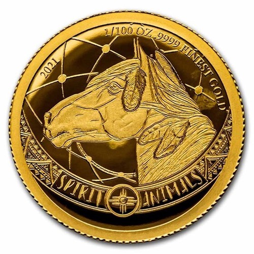 2021 Barbados $10 Horse Gold 9999 Coin America Spirit Animal 1/100 Oz ...