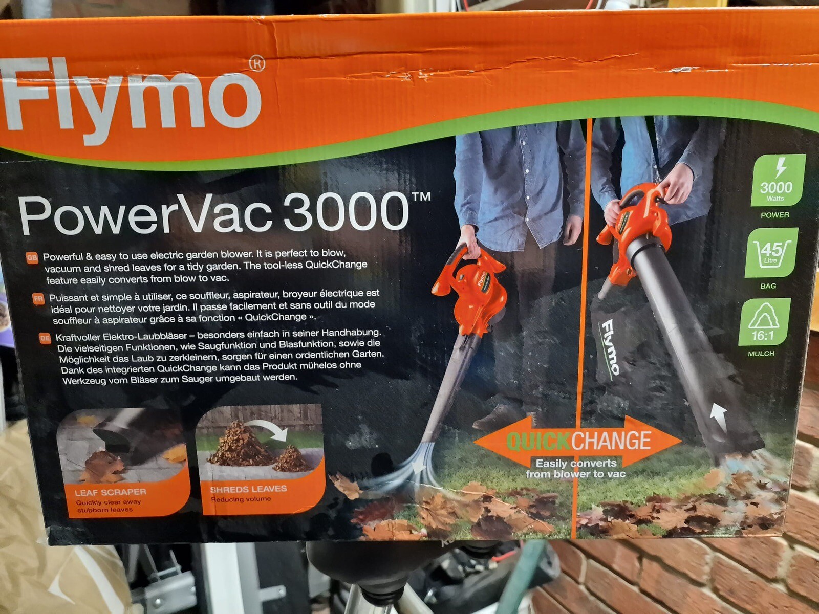 Flymo PowerVac 3-in-1 Electric Garden Leaf Blower for sale online | eBay
