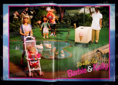Strollin' Fun Barbie Doll & Kelly Mattel 1995 Print Magazine Ad Poster ...