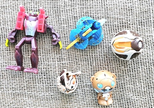 Lot Of 5 Bakugan Toy Figures Bug, Shartar, Wilda Brawler, Cubbo Spin ...