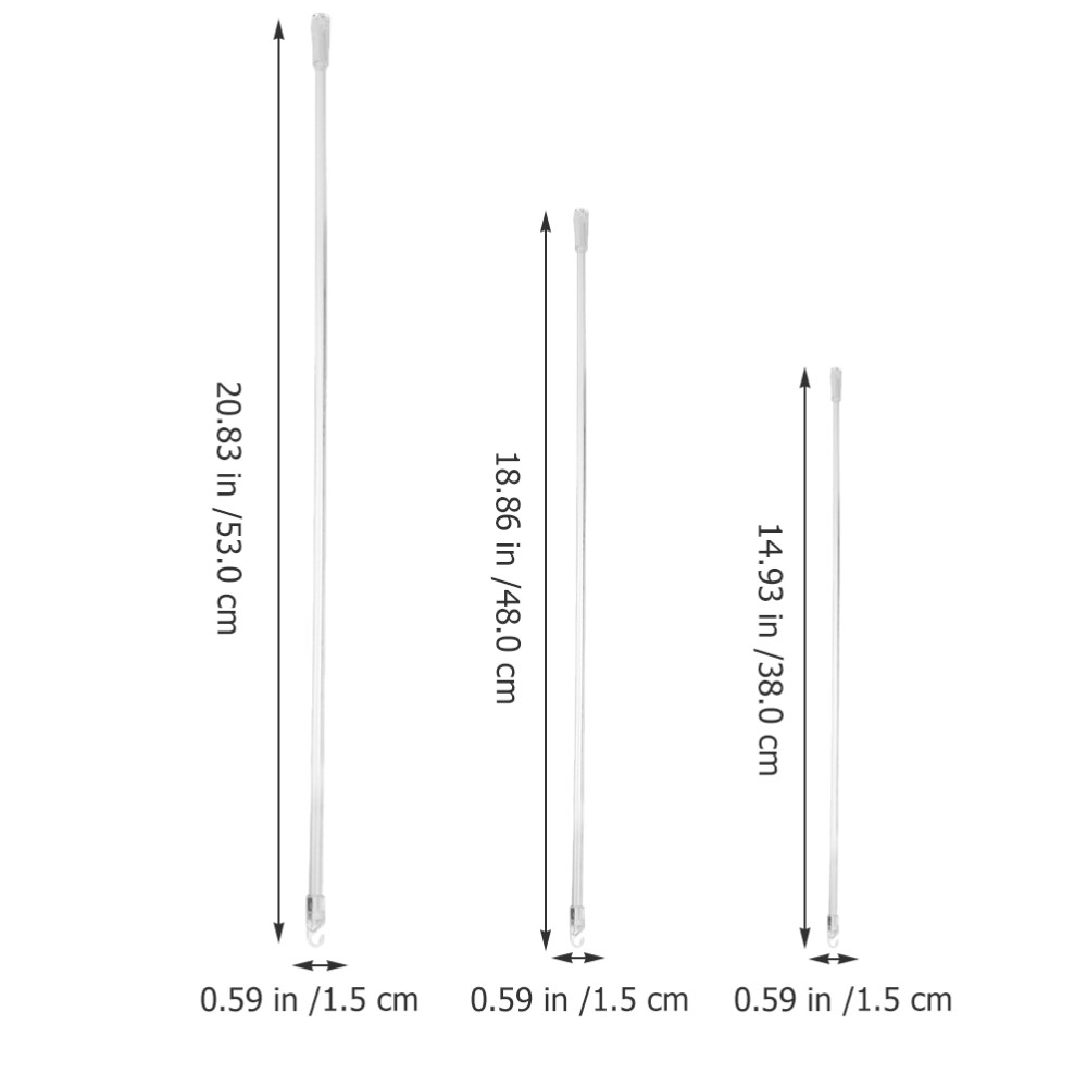 3 Pcs Acrylic Venetian Blind Rod Drapery Wand Opener Accessory Curtain ...