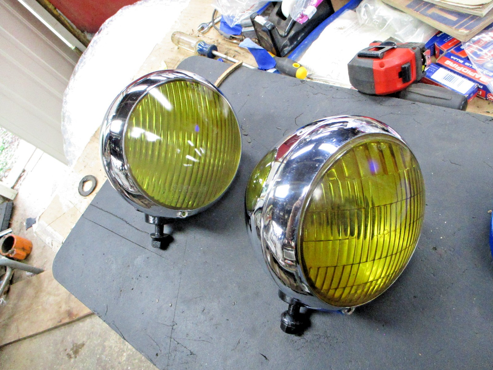Packard Road & Fog Light Assemblies R&L w/ Bezels & Reflectors | eBay