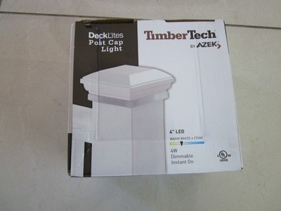 WHITE TimberTech 4”x4” LED Post Cap Light Dimmable Deck Light 2700K ...