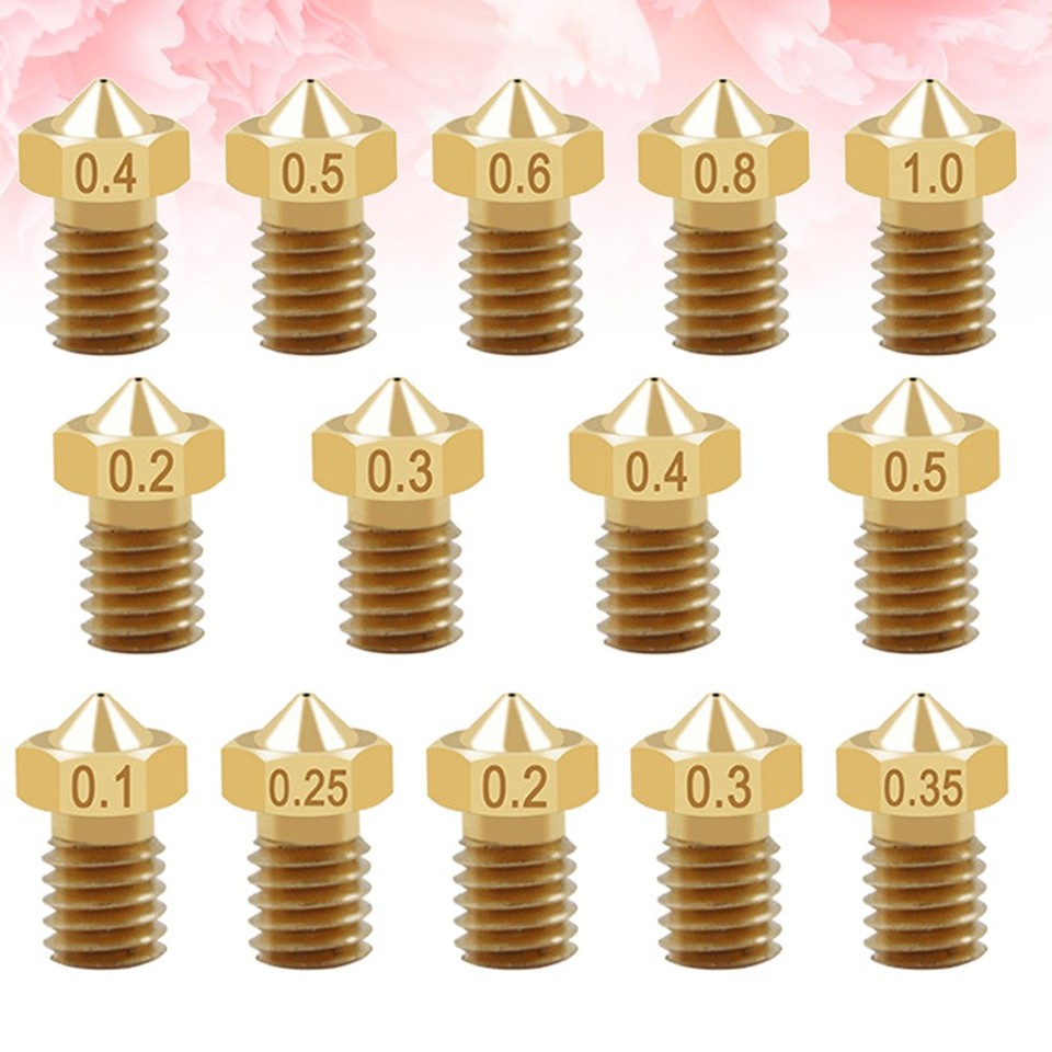 14pcs 3D Printer Nozzles Brass Thread Extruder Nozzle Extruder Head 1 ...