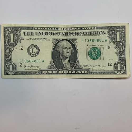 $1 One Dollar Bill Note Over Ink '6' (L 13664801 A) | eBay