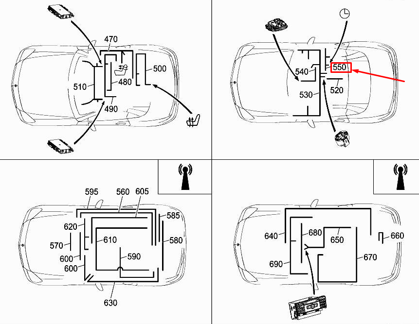 MERCEDES-BENZ SLK R172 Analog Clock Wiring Harness A1725404908 NEW ...