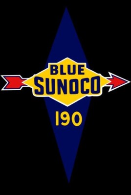 Blue SUNOCO Sun Oil Co. 190 Octane Gasoline DIECUT NEW 28" Tall Sign ...