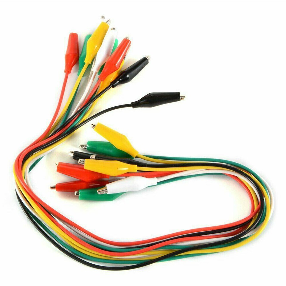 10-40PC Coloured Cable Wire Crocodile Test Leads Clamps Wire With ...