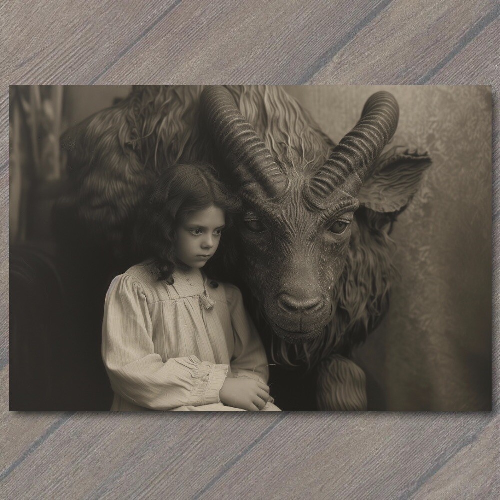 POSTCARD Girl Monster Weird Creepy Imaginary Friend Nightmare Scary ...