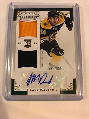 2012-13 Rookie Anthology LANE MACDERMID Rookie Treasures Jersey Auto ...