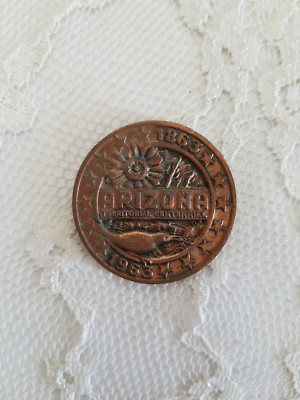 Arizona Centennial Medallion 1912 1863-1963 Great Seal of AZ Medal ...