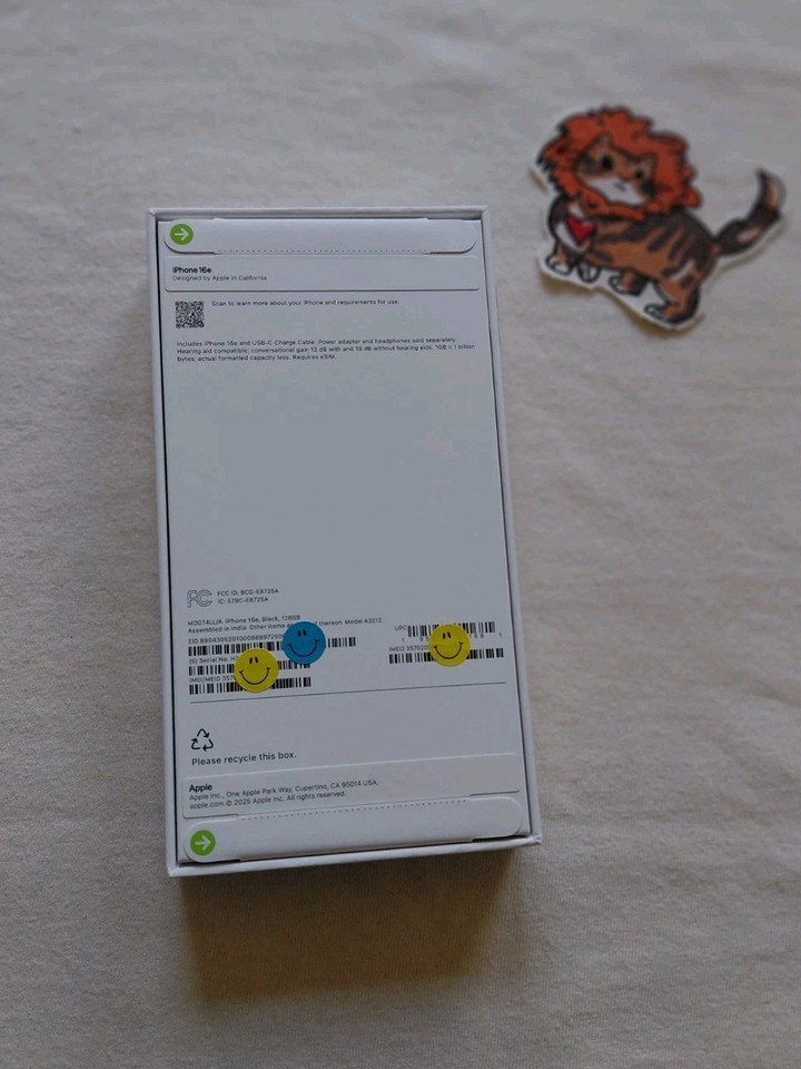 Factory Sealed Apple iPhone 16e A3212 128GB Black W/ 1Year Warranty ...