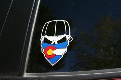 Colorado State Flag Skull with Bandana Die-Cut Sticker | eBay