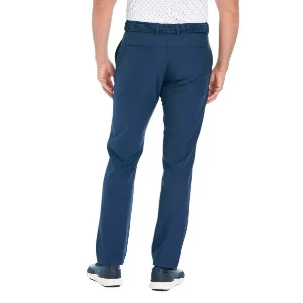 Greg Norman Men’s Performance Flex Waistband Snap Button Pants, Blue ...