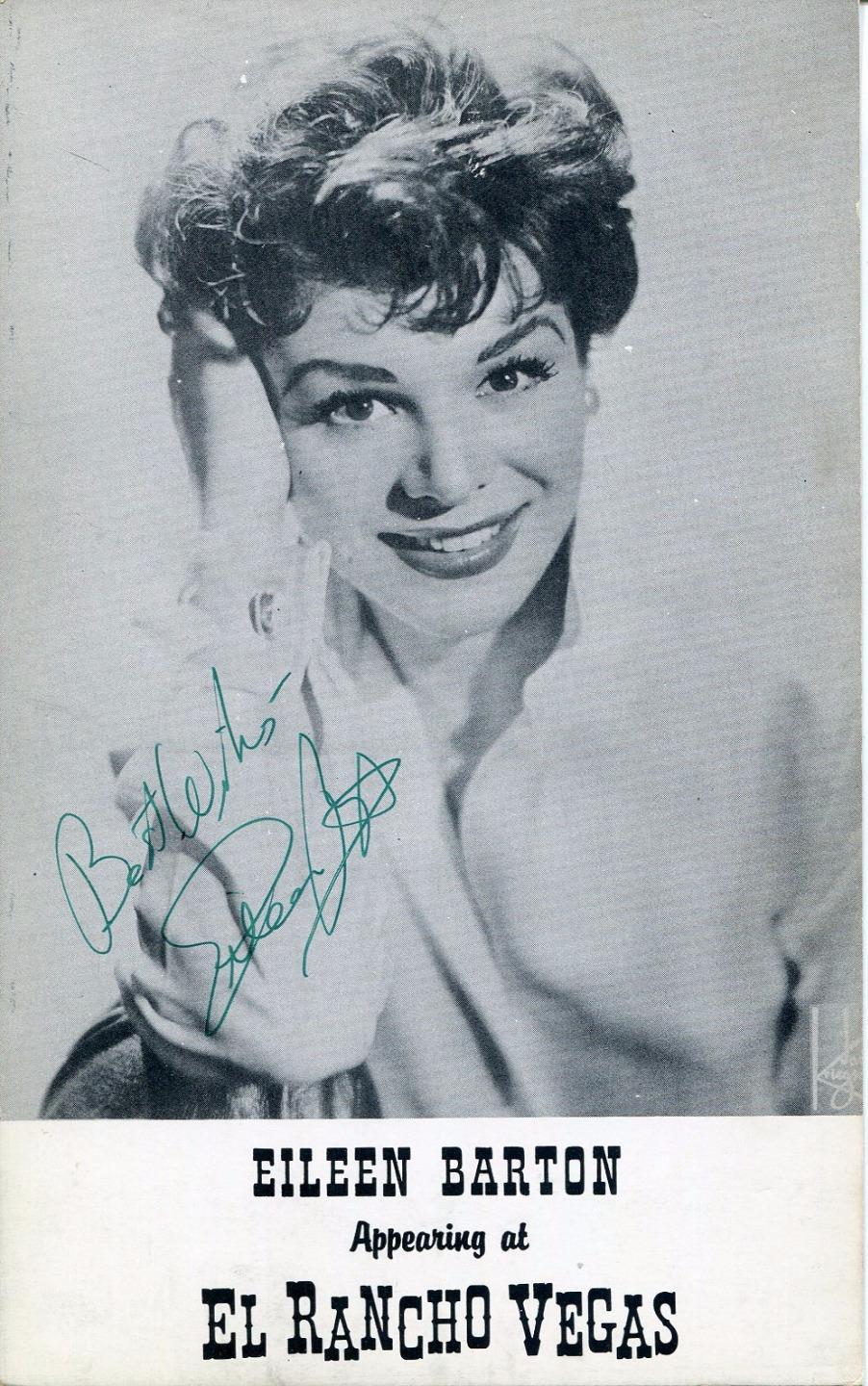 EILEEN BARTON SINGER IN RADIO TELEVISION MOVIES SIGNED PHOTO AUTOGRAPH ...